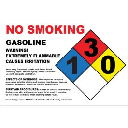 8" X 5.25" NO SMOKING, GASOLINE, EXTREMELY FLAMMABLE Decal - Excel ...