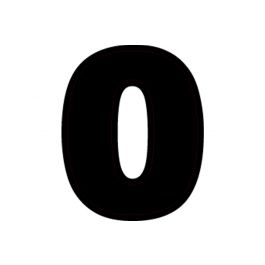 3" BLACK NUMBER "0" Decal - Excel Equipment, LLC