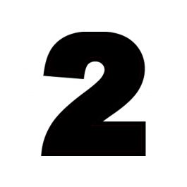 3" BLACK NUMBER "2" Decal - Excel Equipment, LLC